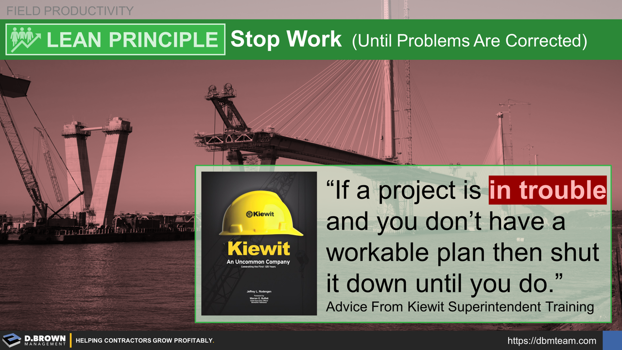 Lean Principle - Stop Work (Until Problems Are Corrected)